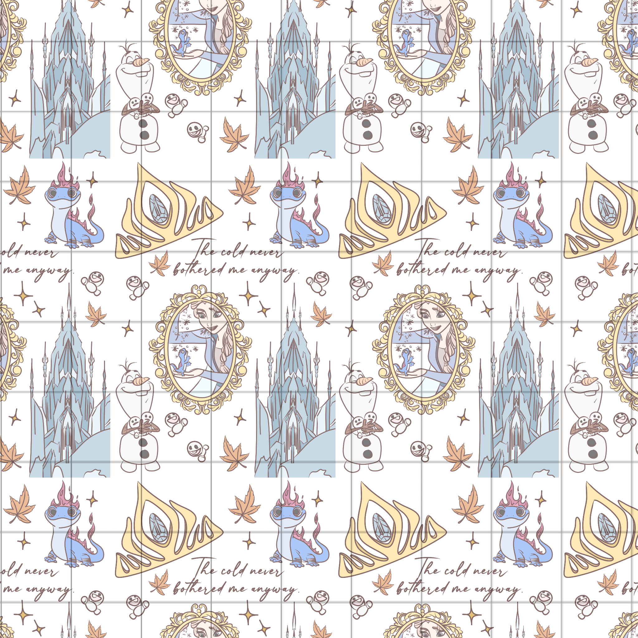 The cold never bothered me anyway Transparent Seamless Pattern – Lynsey ...